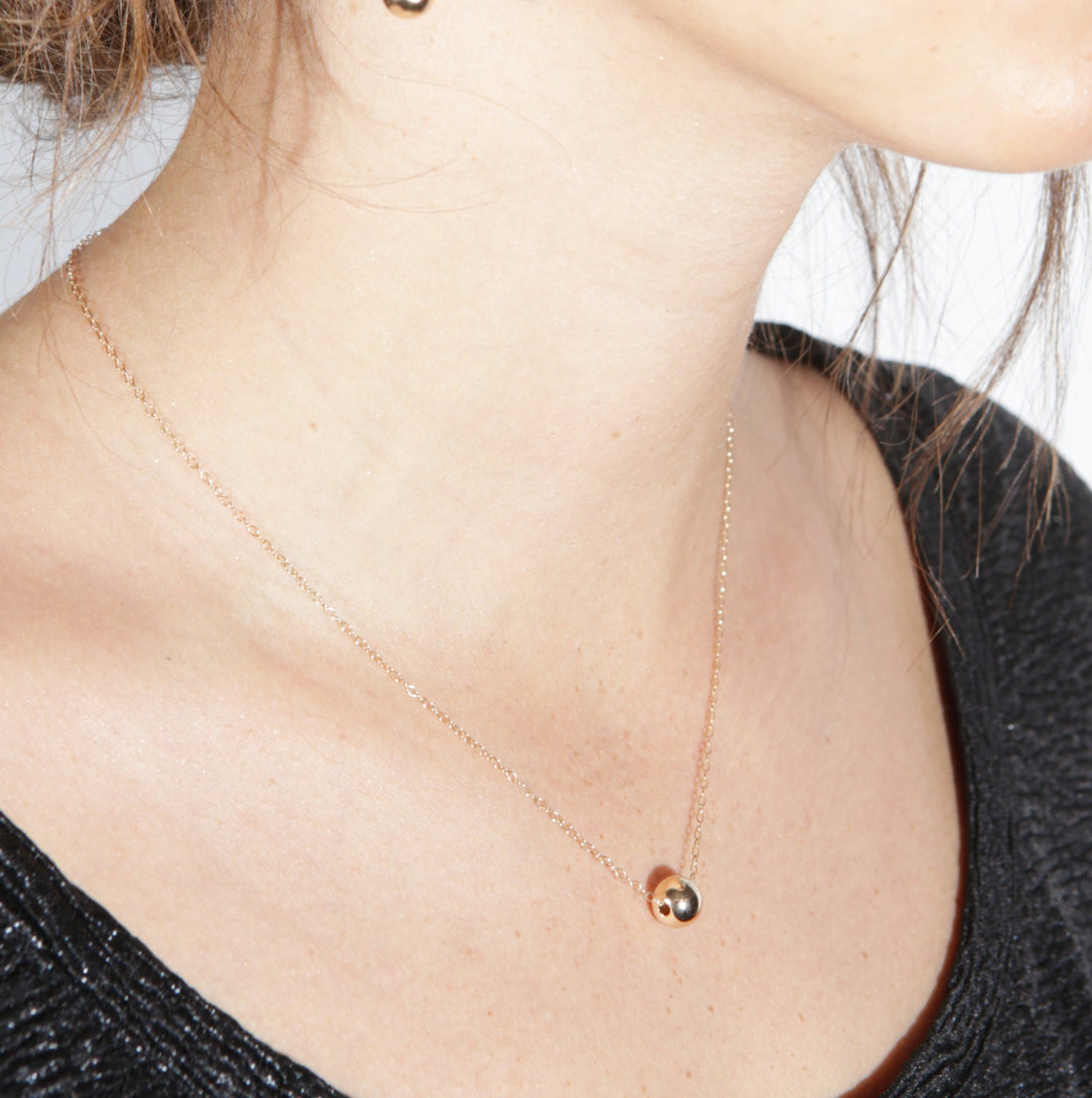 gold ball necklace, Gold necklace, Ball necklace, Gold bead necklace ...